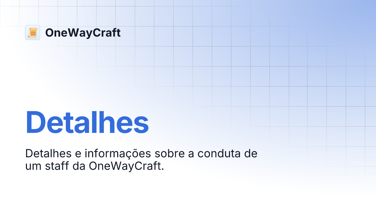 Detalhes | OneWayCraft